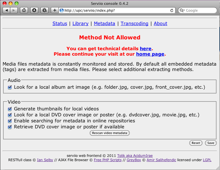 Serviio • View topic - Web UI in PHP